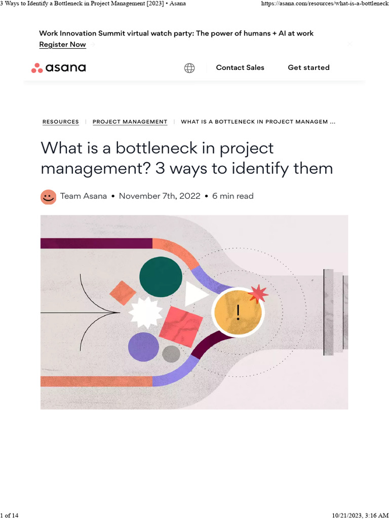 3 Ways To Identify A Bottleneck in Project Management (2023) - Asana | PDF | Project Management ...