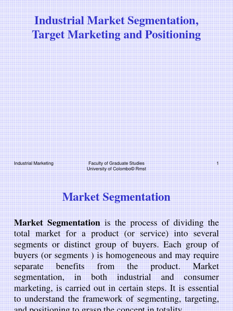 Segmenting, Targeting and Positioning (STP) (L2) | PDF | Marketing ...