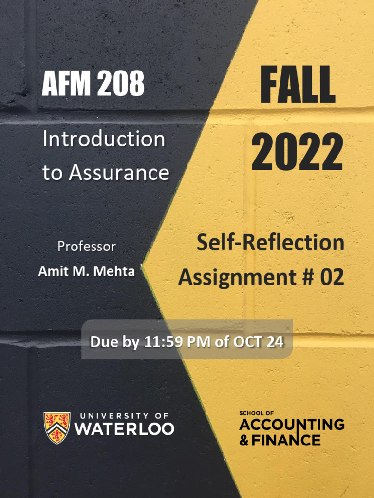 F22 AFM 208 Self-Reflection Assignment 02 | PDF