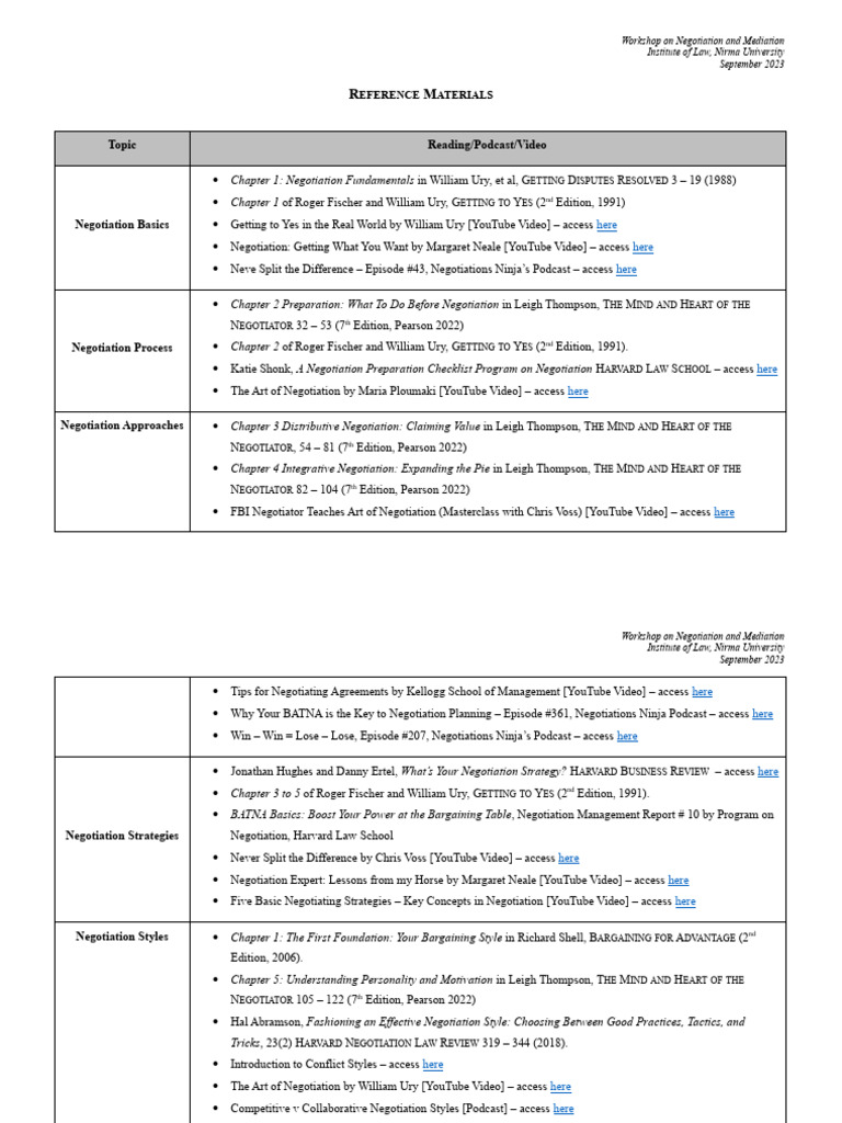 Negotiation & Mediation Workshop Guide | PDF | Negotiation | Mediation