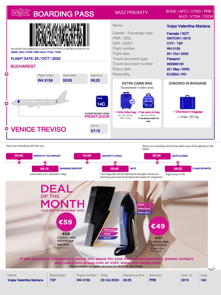 BoardingCard 333351812 OTP TSF | PDF | Baggage | Aviation