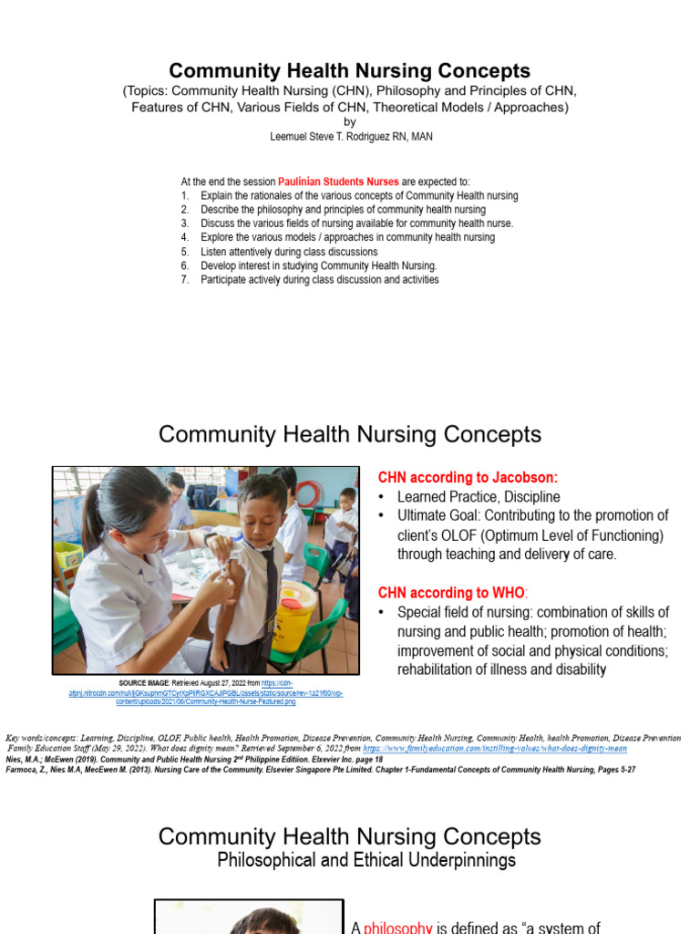 Community Health Nursing Concepts Pdf Nursing Public Health
