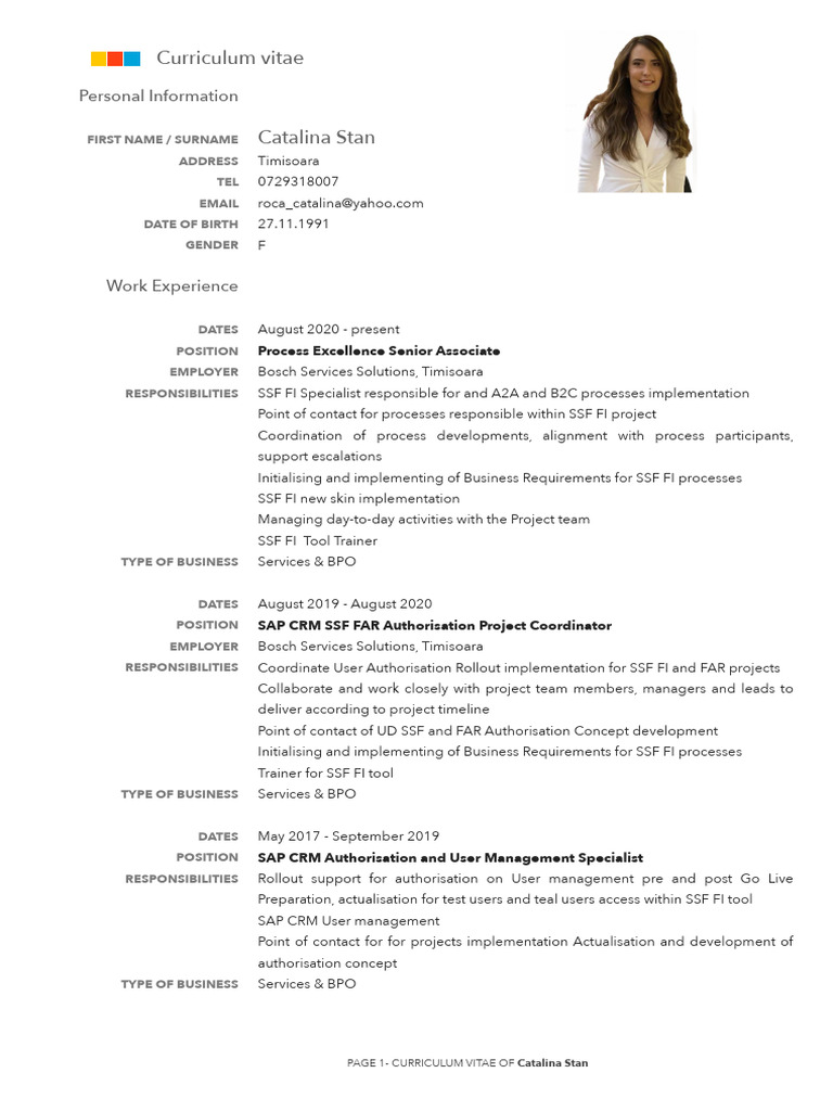 CV Catalina Stan | PDF