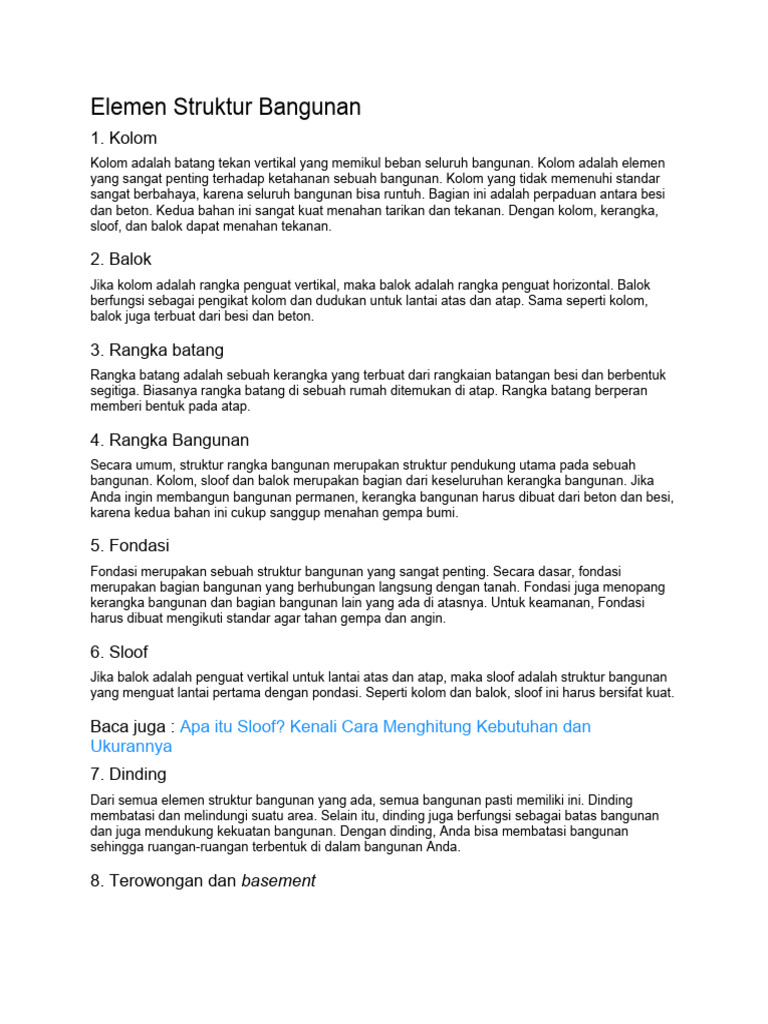 Elemen Struktur Bangunan | PDF