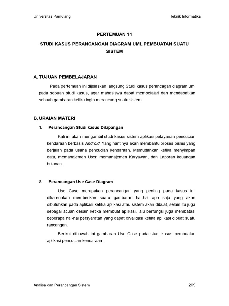 Perancangan UML untuk Sistem Pencucian | PDF