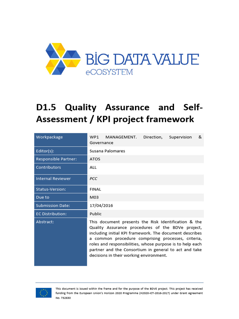 BDVe D1.5 Quality Assurance and Self Assessment Plan - KPI Project ...