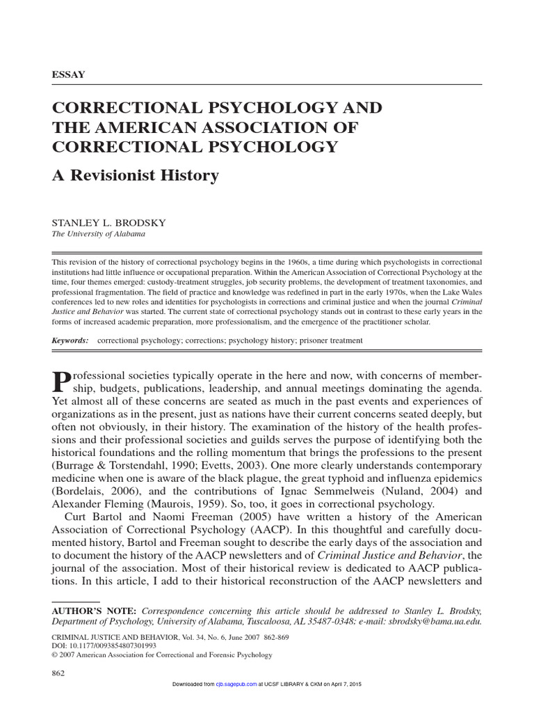 Correctional Psychology | Download Free PDF | Psychology | Psychologist