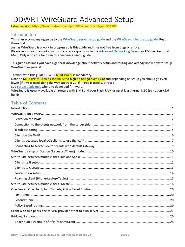 DDWRT WireGuard Advanced Setup v25 | PDF | Router (Computing) | Ip Address