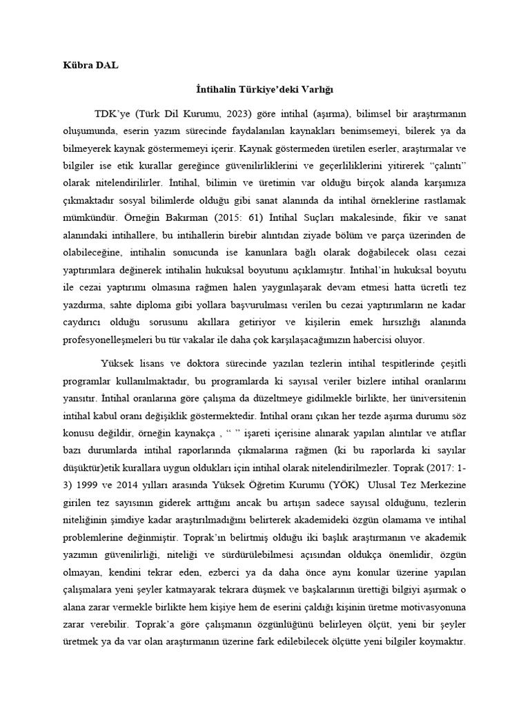 Ercan Hoca-Kübra DAL Ödev | PDF