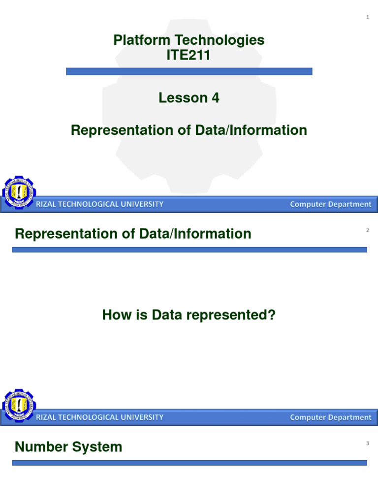 Lesson 4 Representation of Data Information | PDF | Numbers | Theory Of Computation