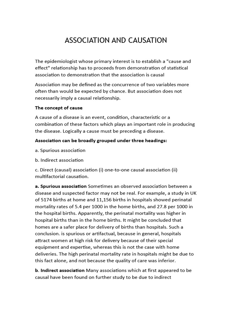 5association and Causation - Pptx.docx (F | PDF | Causality | Epidemiology