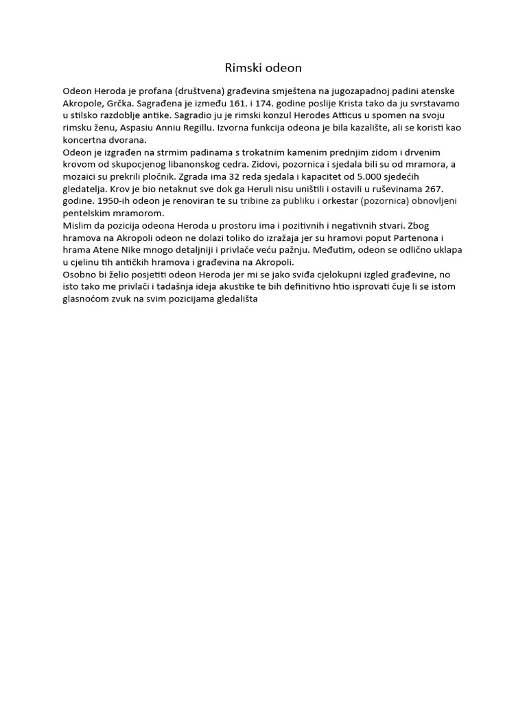 Rimski Odeon | PDF
