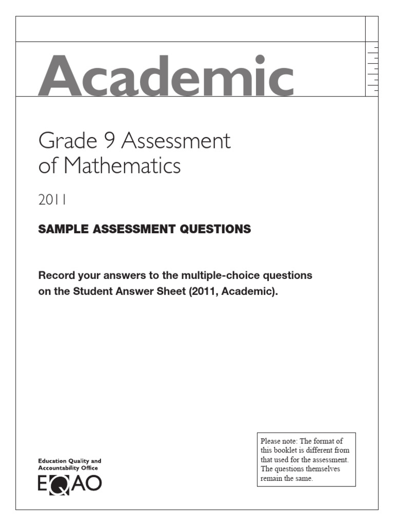2011 EQAO Practice Test 1 PDF Understanding Area
