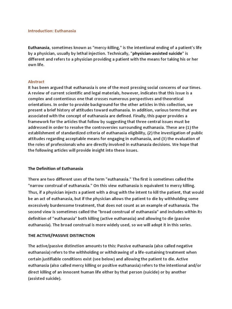 Euthanasia | PDF | Morality | Social Institutions