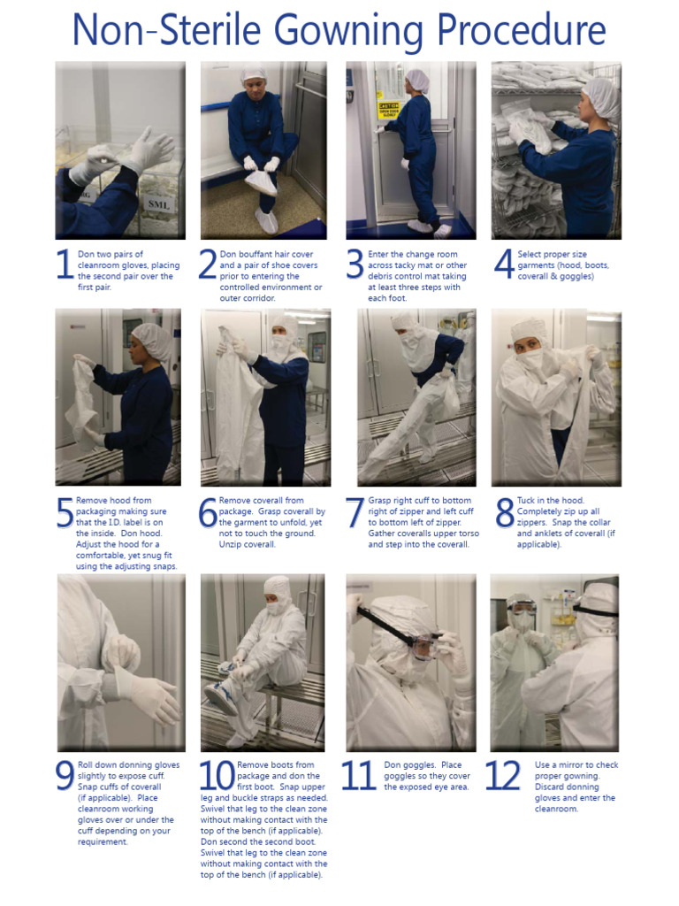 Non-Sterile Gowning and Degowning Steps | PDF