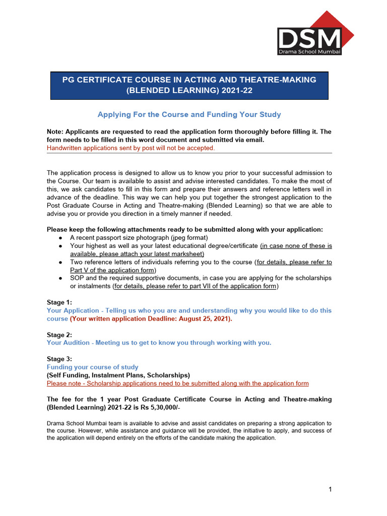 DSM Application Guidance, Financial Aid Information & Form 2021 | PDF | Fee