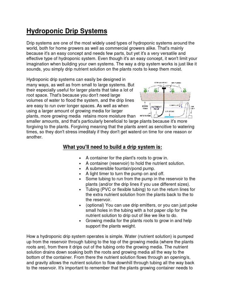 Hydroponic Drip Systems | PDF | Home & Garden | Wellness