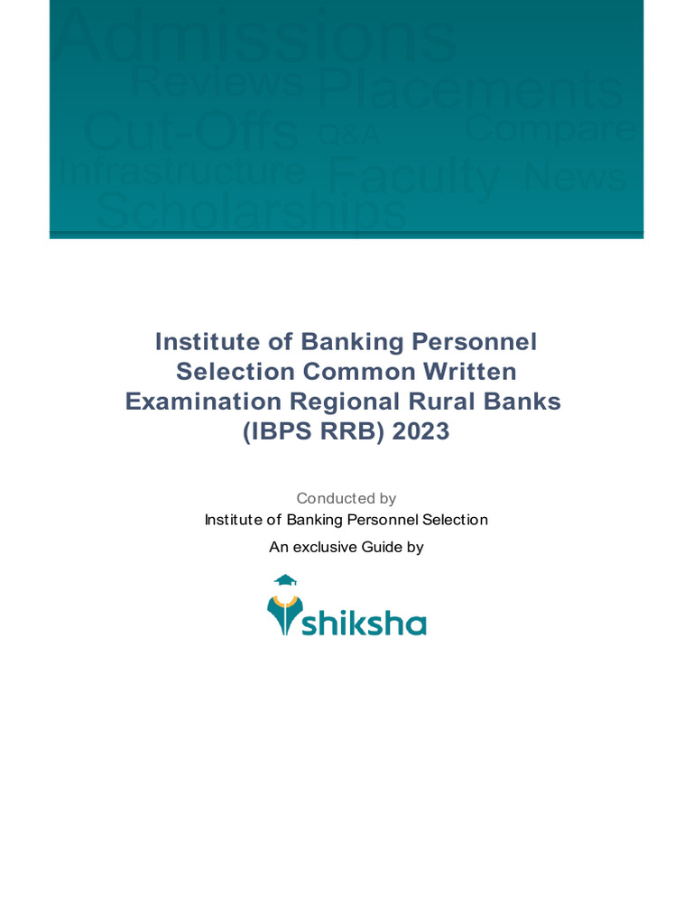 IBPS RRB 2023 Application Guide | PDF | Credit Card | Service Industries