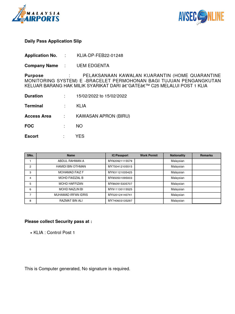 Daily Pass Slip 15022022105528404 | PDF