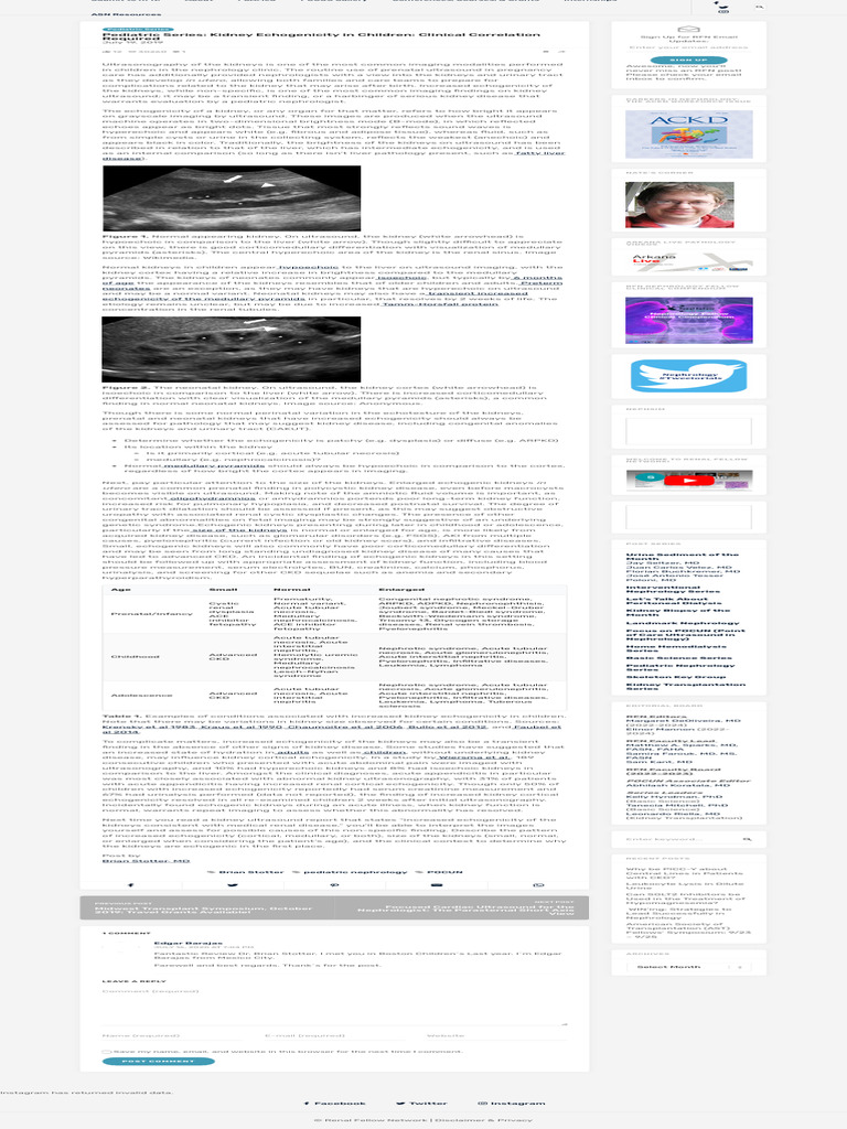 Pediatric Series_ Kidney Echogenicity in Children_ Clinical Correlation ...