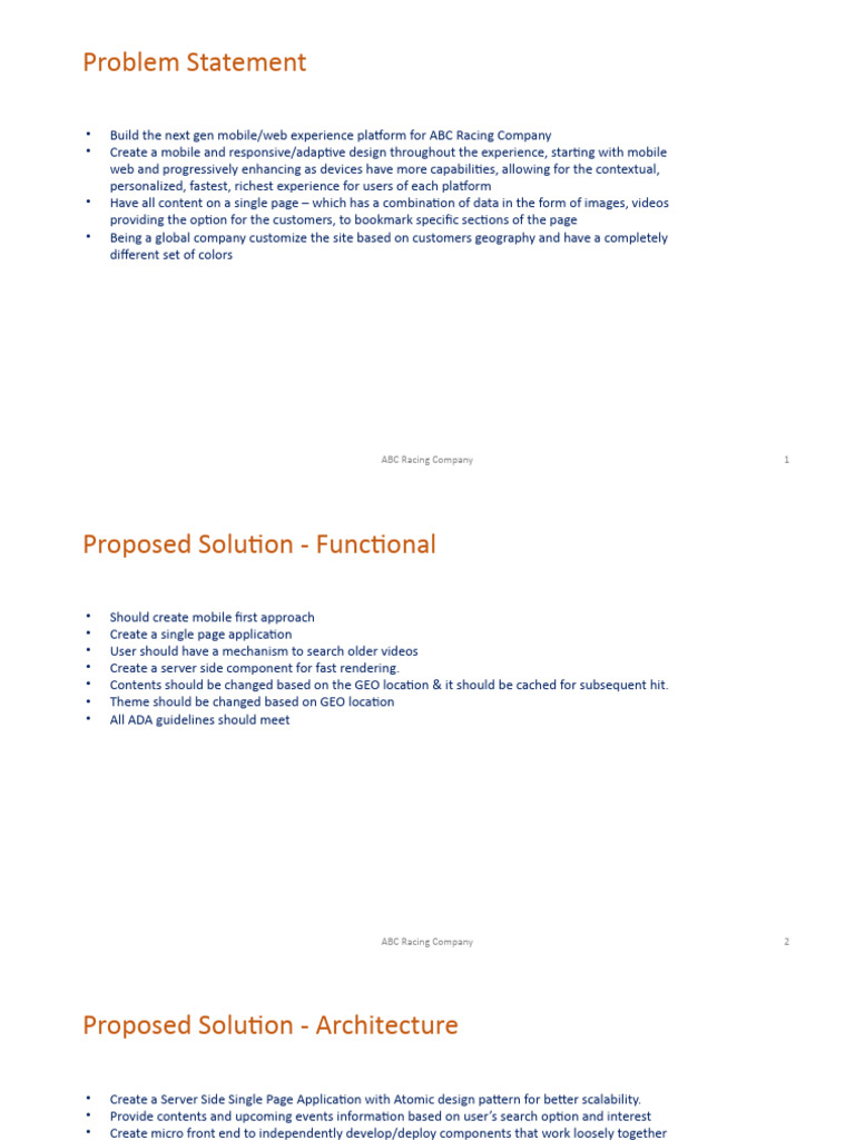 ABC Racing Archtecture | PDF