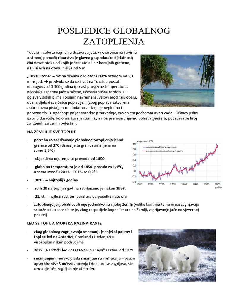 4. POSLJEDICE GLOBALNOG ZATOPLJENJA | PDF