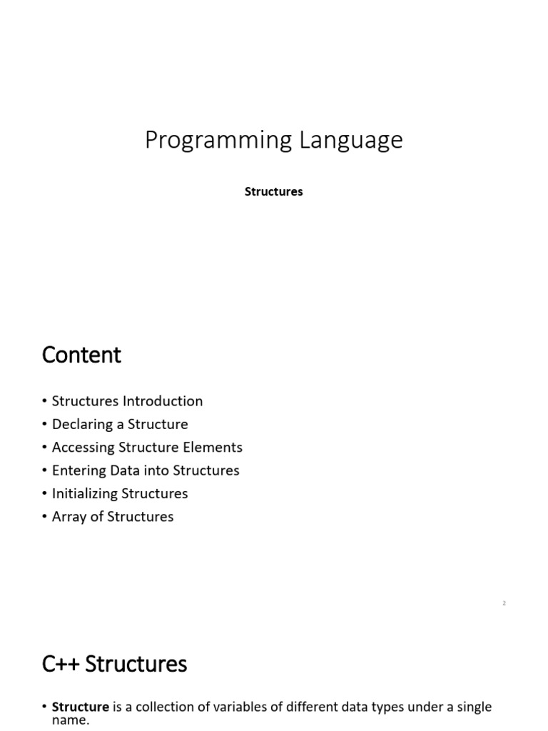 Programming Language: Structures | PDF