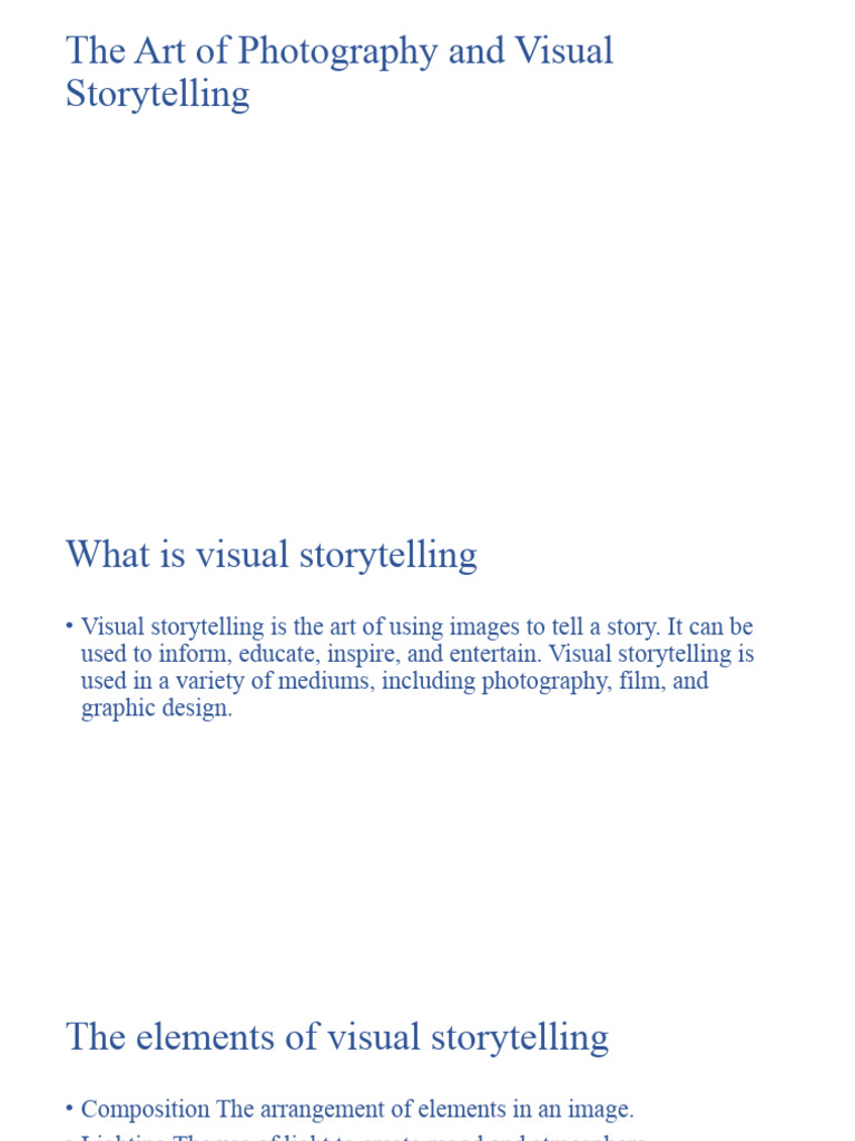 The Art of Photography and Visual Storytelling | PDF | Composition ...
