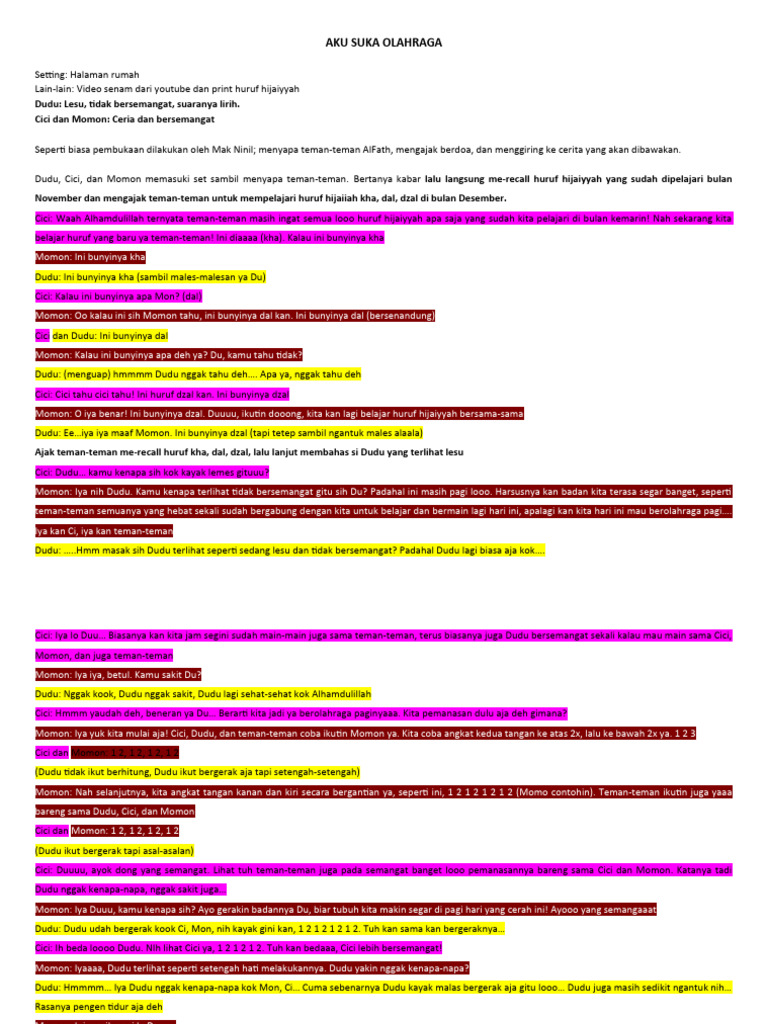 Aku Suka Olahraga | PDF