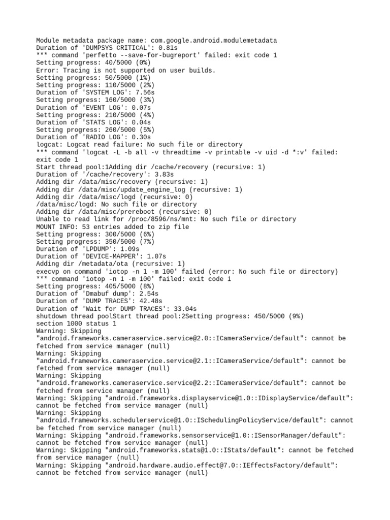 Android Module Metadata Log Analysis | PDF | Software | Computing