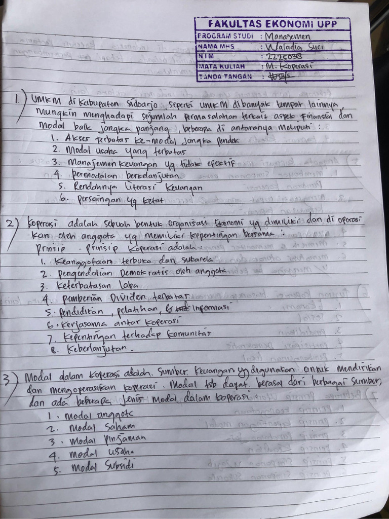 UTS M.Koperasi Suciiiii | PDF