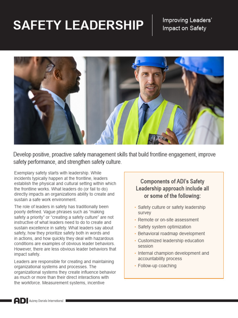 ADI Safety-Leadership | PDF | Leadership | Safety