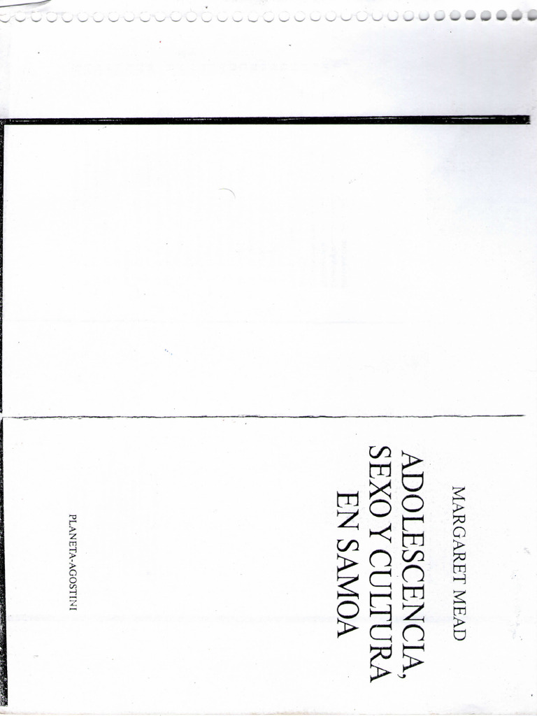 Margaret Mead Adolescencia-Sexo-y-Cultura-en-SAMOA | PDF