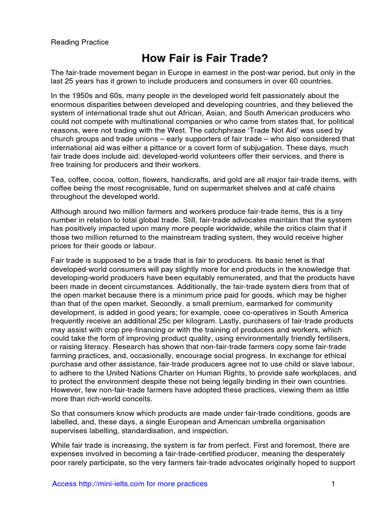 How Fair Is Fair Trade | PDF | Fair Trade | Profit (Economics)