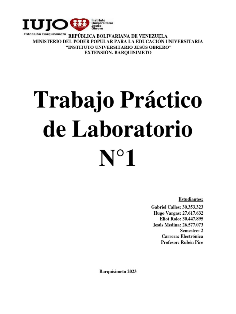Practica #1 de Laboratorio | PDF Practica #1 de Laboratorio | PDF