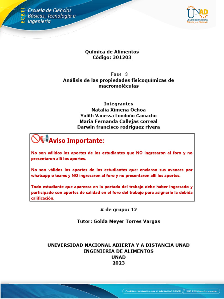 FormatoTrabajo Grupal-F3 - Curso3012031 - Grupo 12 - MF (2) (1) DEVOLVER | PDF | Proteínas | Coloide
