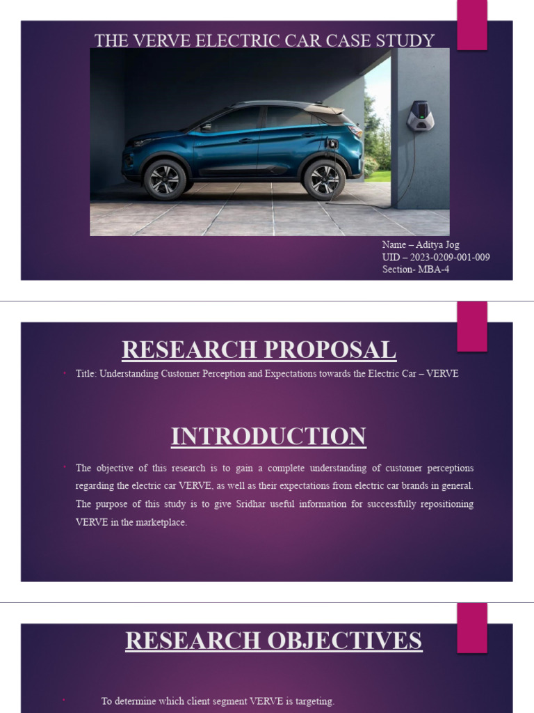 Aditya Jog VERVE Car Case Study Presentation | PDF | Survey Methodology ...