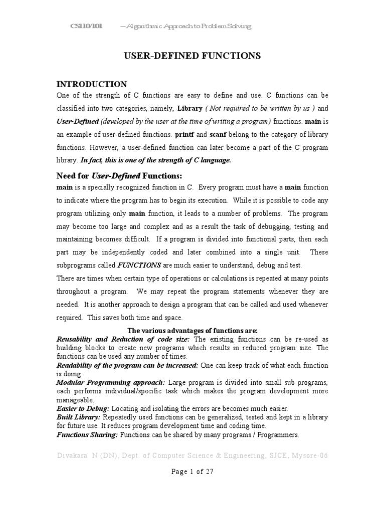 User Defined Udf Pdf Parameter Computer Programming Subroutine