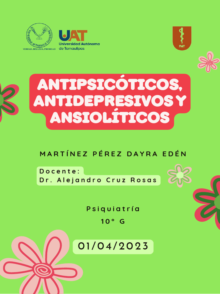 Antipsicóticos, Antidepresivos y Ansiolíticos | PDF | Antipsicótico | Antidepresivo