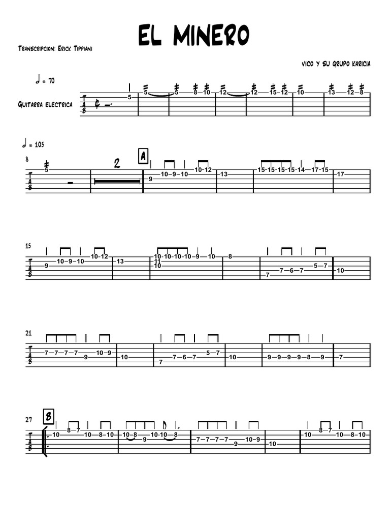 VICO Y SU GRUPO KARICIA - El Minero - Partitura Completa | PDF