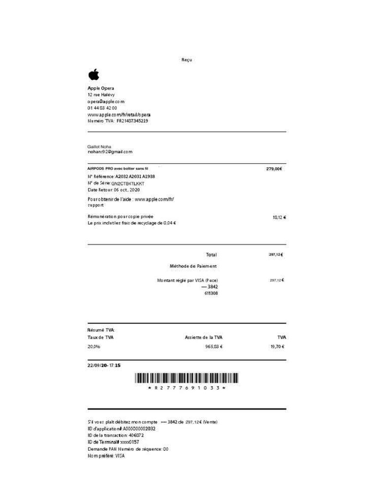 Facture Apple PDF-1 | PDF