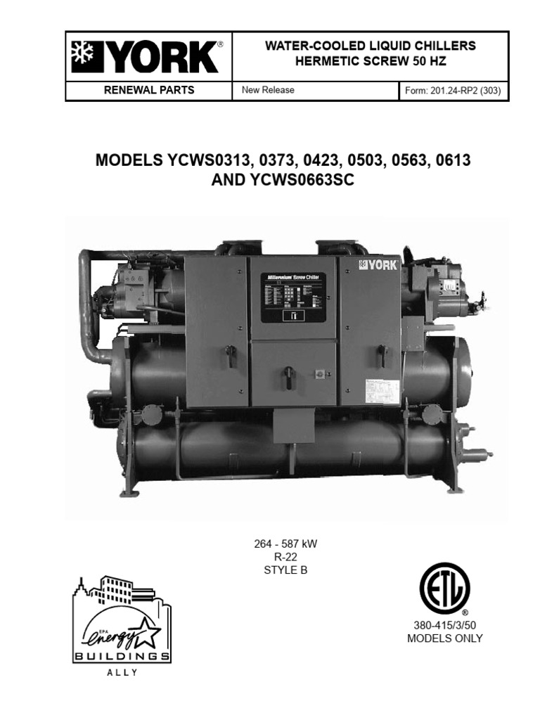 York YCWS Chiller Service Manual | PDF | Manufactured Goods ...