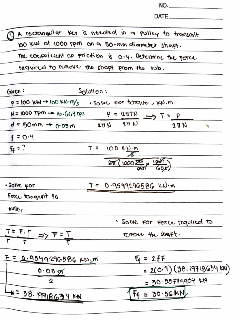 Machine Design Problem Sets and Solutions | PDF