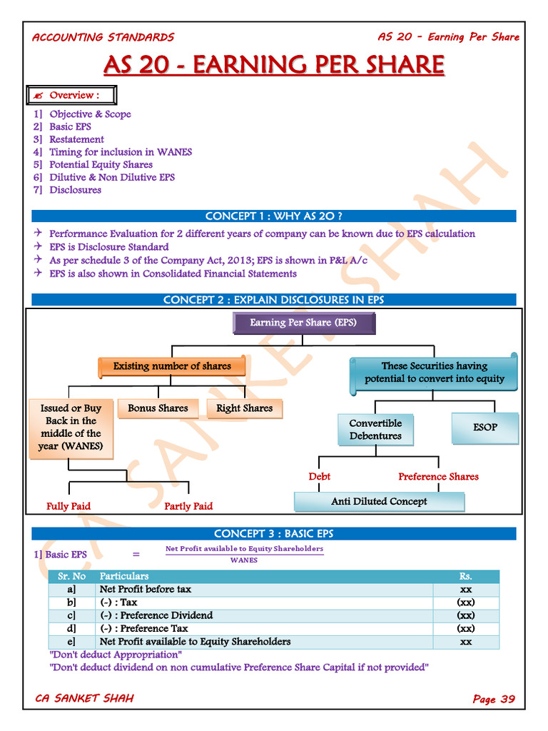 As 20 - Earning Per Share CH-4 | Download Free PDF | Dividend ...
