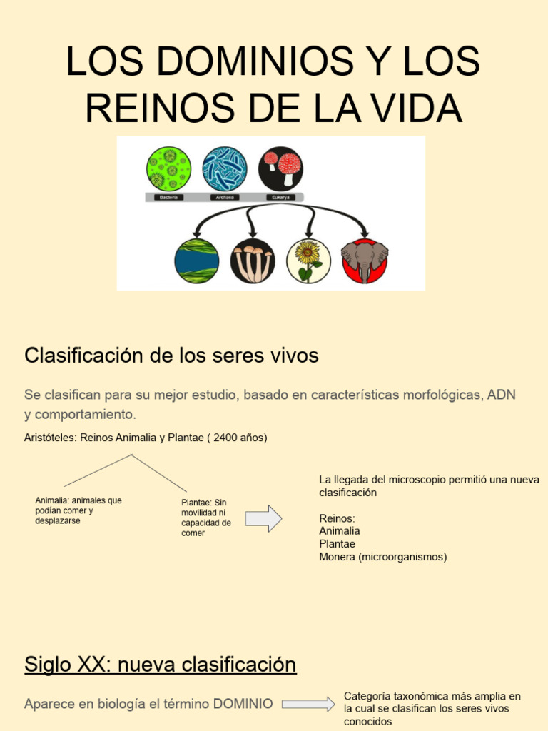 Clasificación de Dominios y Reinos Biológicos | PDF