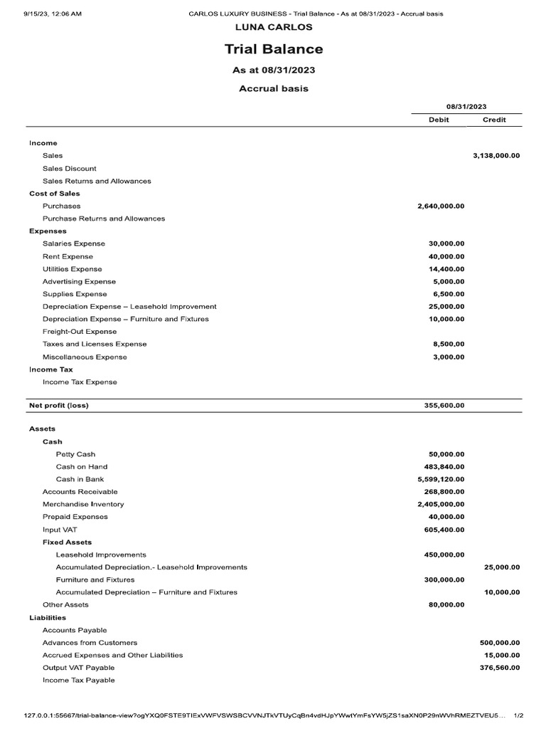 Trial Balance | PDF