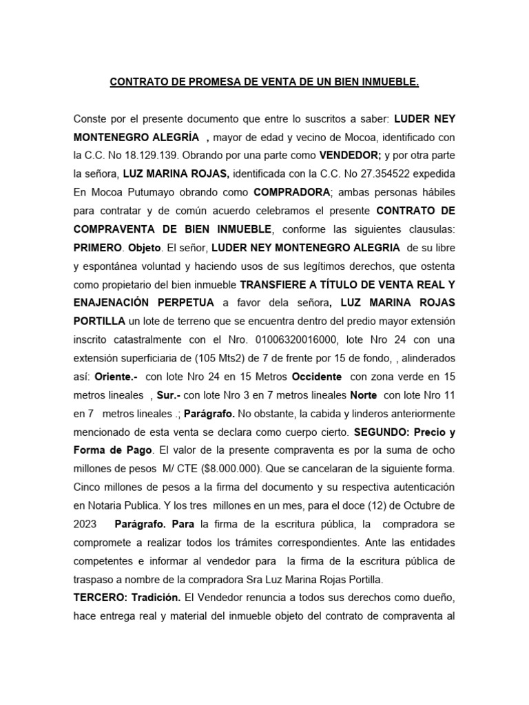 Contratos de Promesa de Venta | PDF