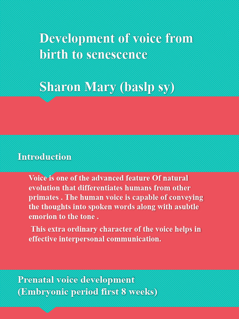 Voice Development Across Lifespan | PDF | Human Voice | Larynx