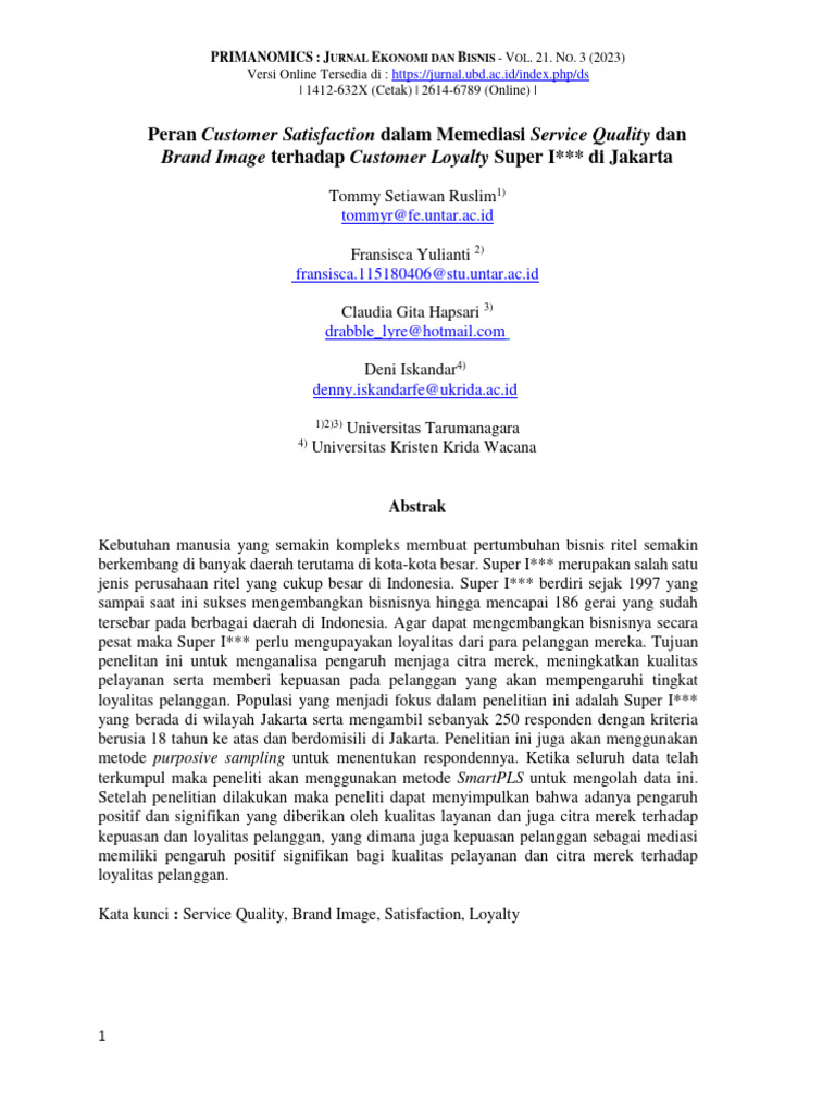 Tommy, Fransisca, Claudia, Deni | PDF