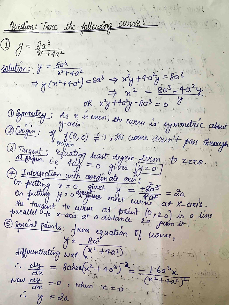 Maths Assignment Curve Tracing | PDF
